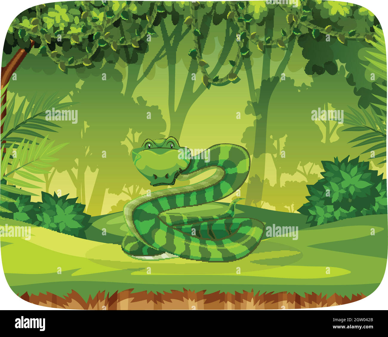 A snake in jungle Stock Vector Image & Art - Alamy
