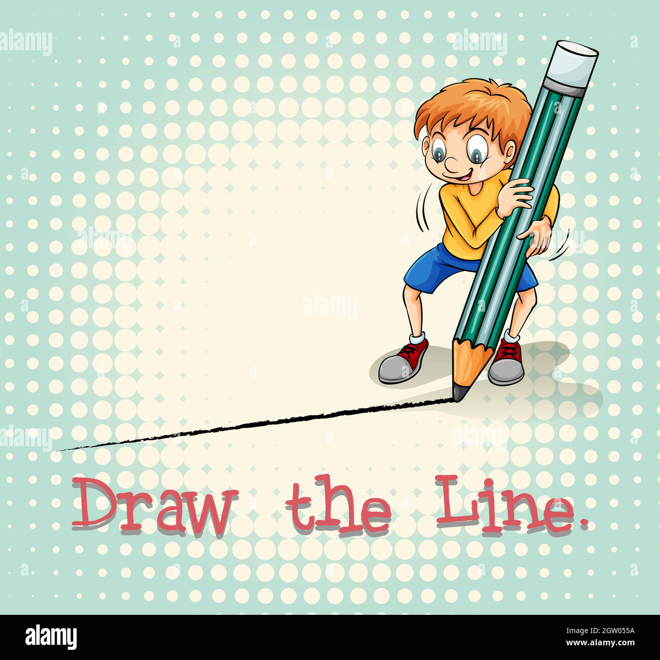 Boy drawing a line Stock Vector Image & Art - Alamy