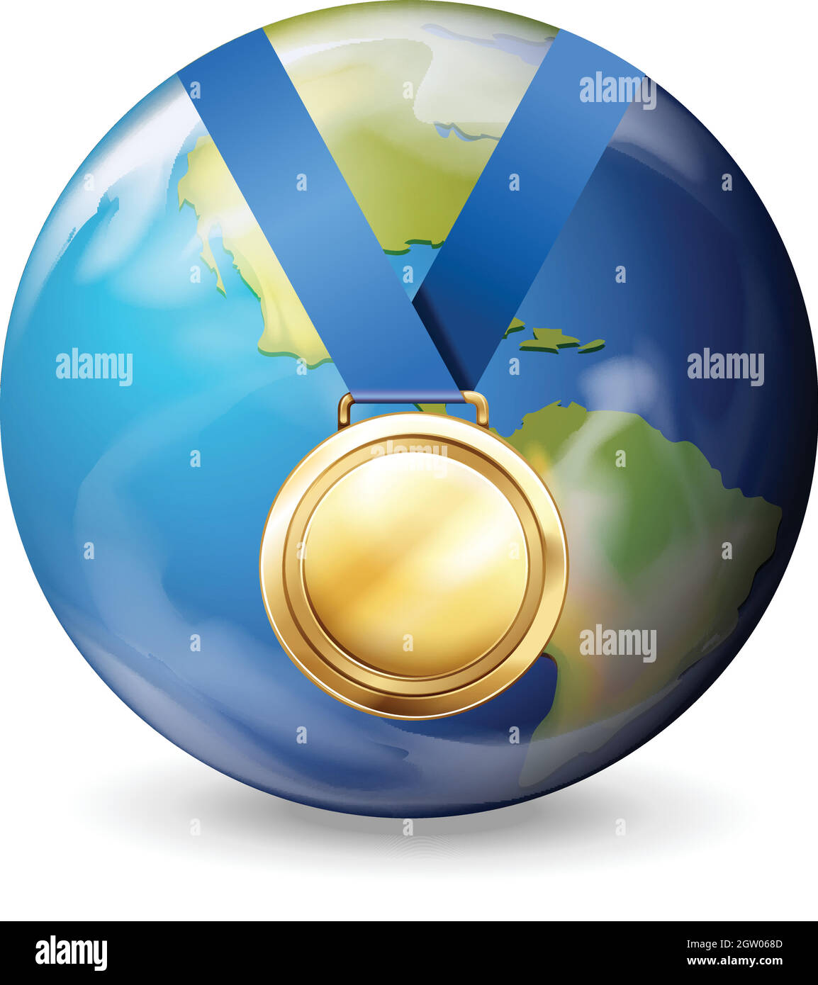 Gold medal on earth Stock Vector Image & Art - Alamy