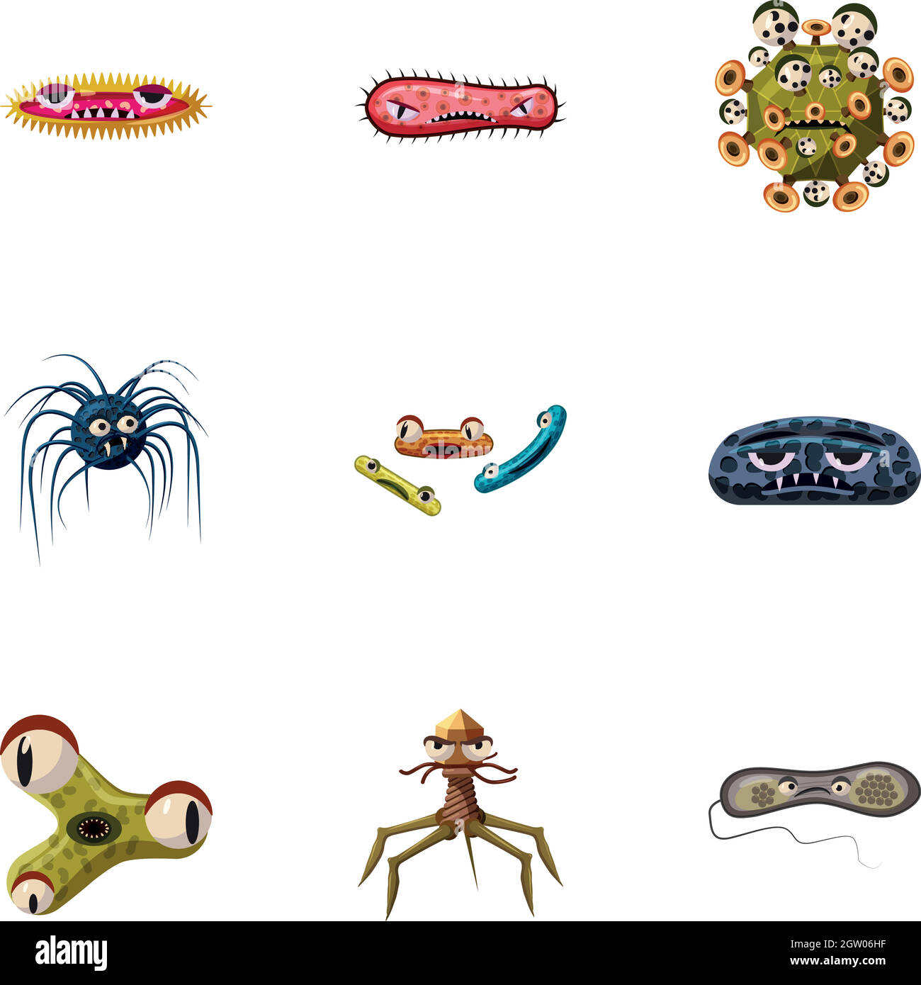Sickness icons set cartoon Cut Out Stock Images & Pictures - Alamy