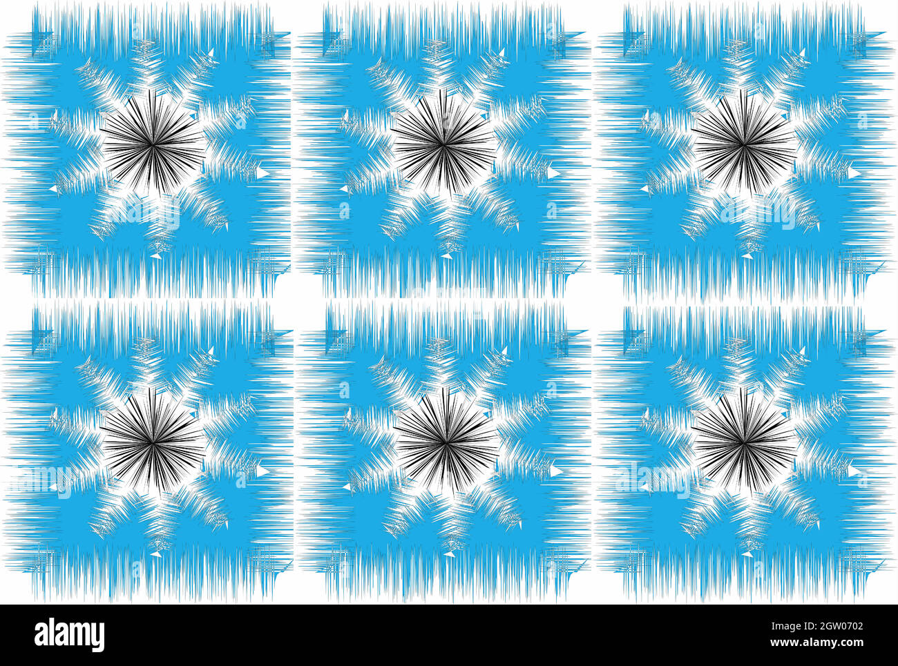 Illustration of six abstract snowflake in blue and white Stock Vector ...