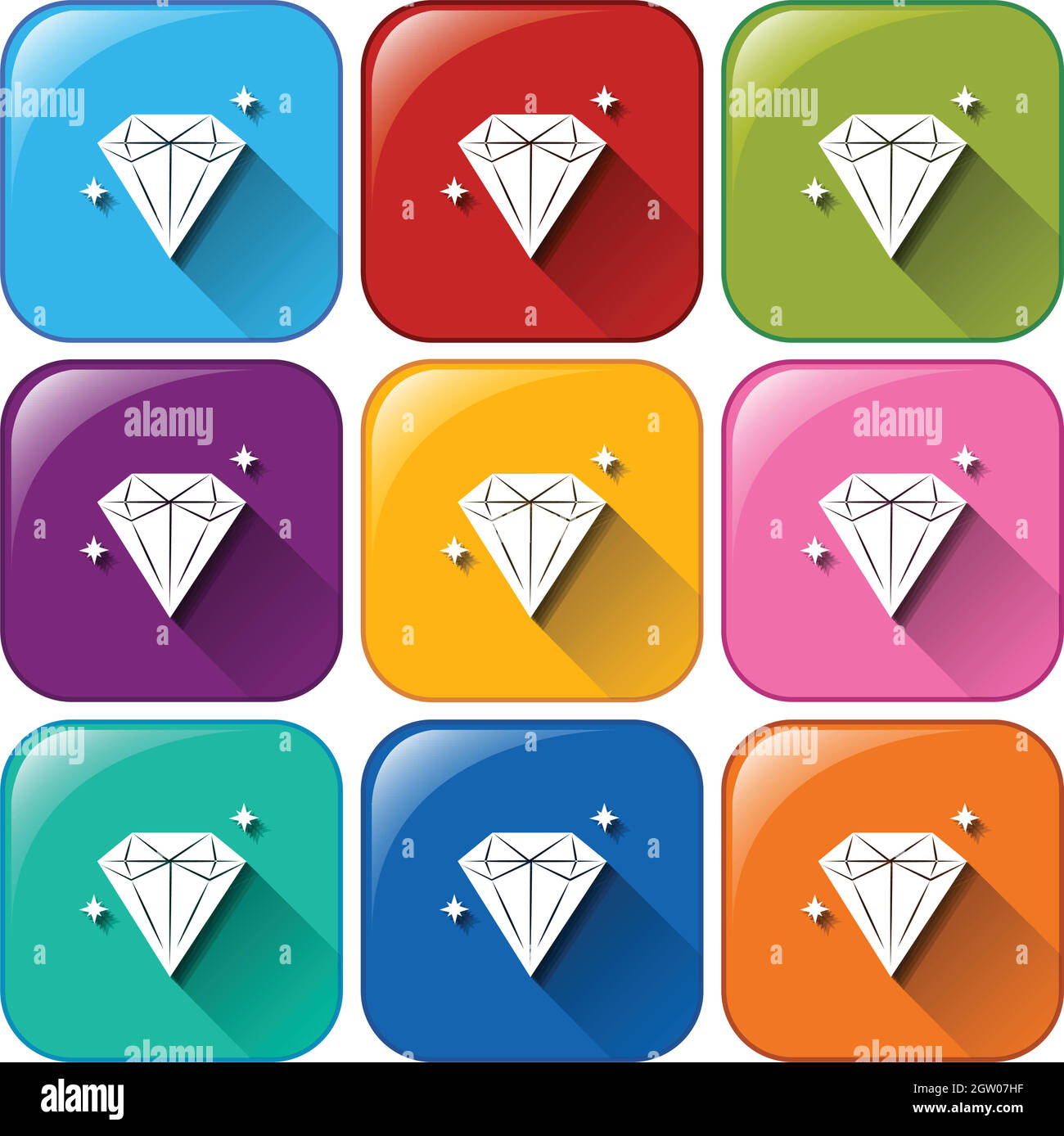 Icons with diamonds Stock Vector Image & Art - Alamy