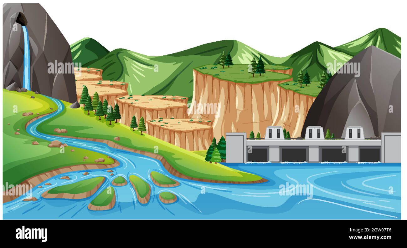 Land and water geography landscape Stock Vector Image & Art - Alamy