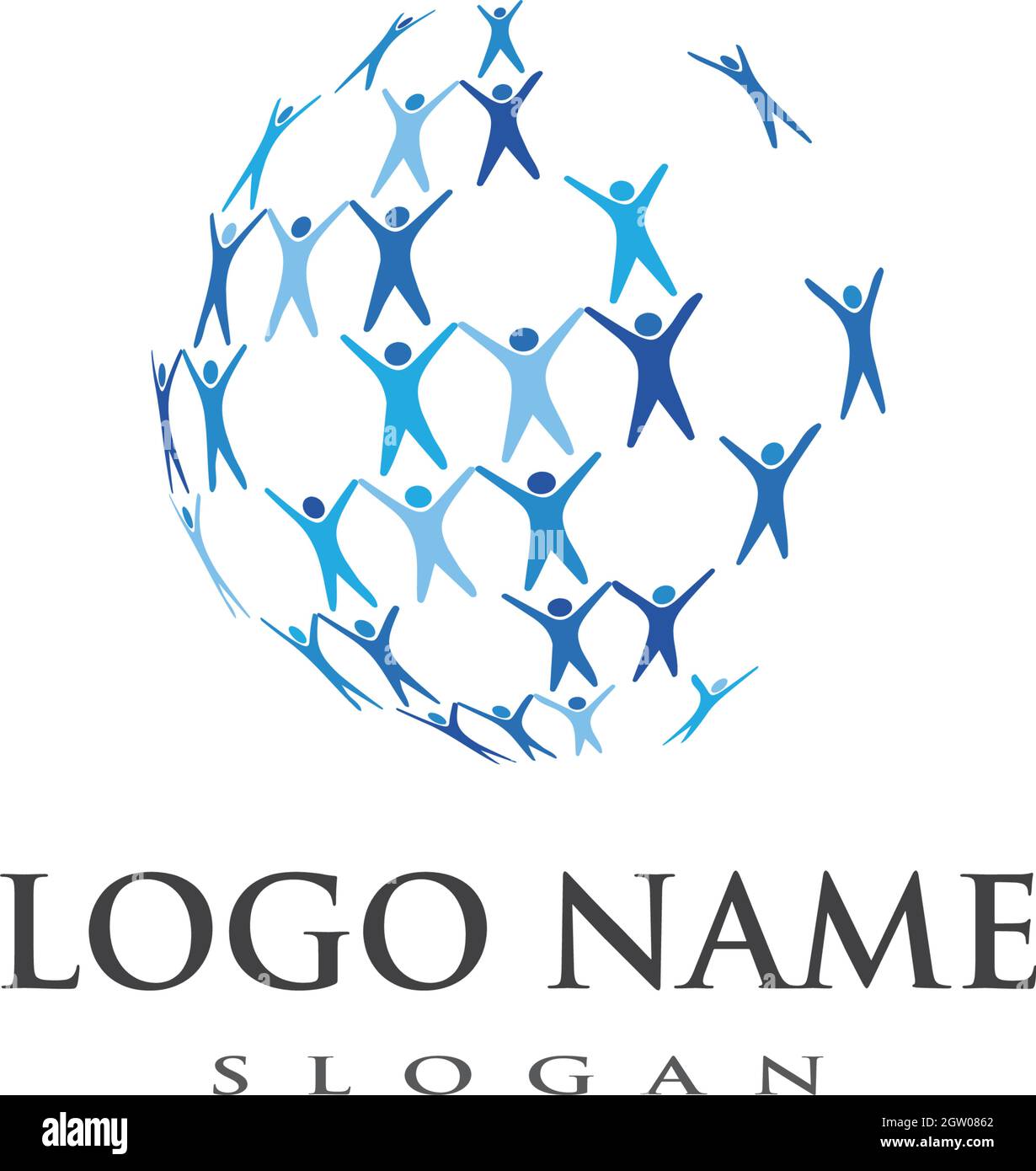 Globe community logo design team hi-res stock photography and images ...