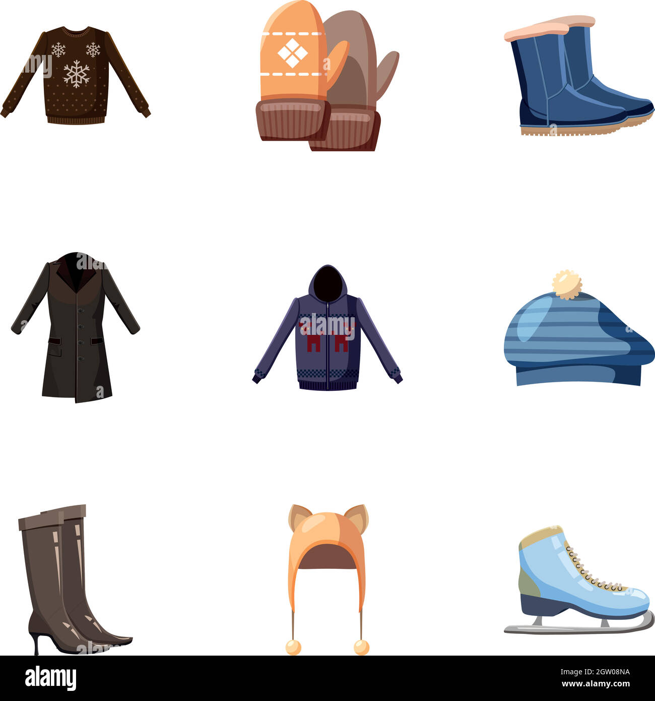 Winter outfits icons set, cartoon style Stock Vector Image & Art - Alamy