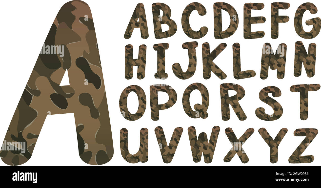 Alphabet font design with military theme Stock Vector Image & Art - Alamy