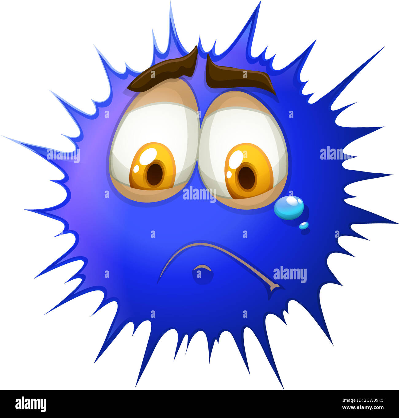 Crying face on blue splash Stock Vector Image & Art - Alamy