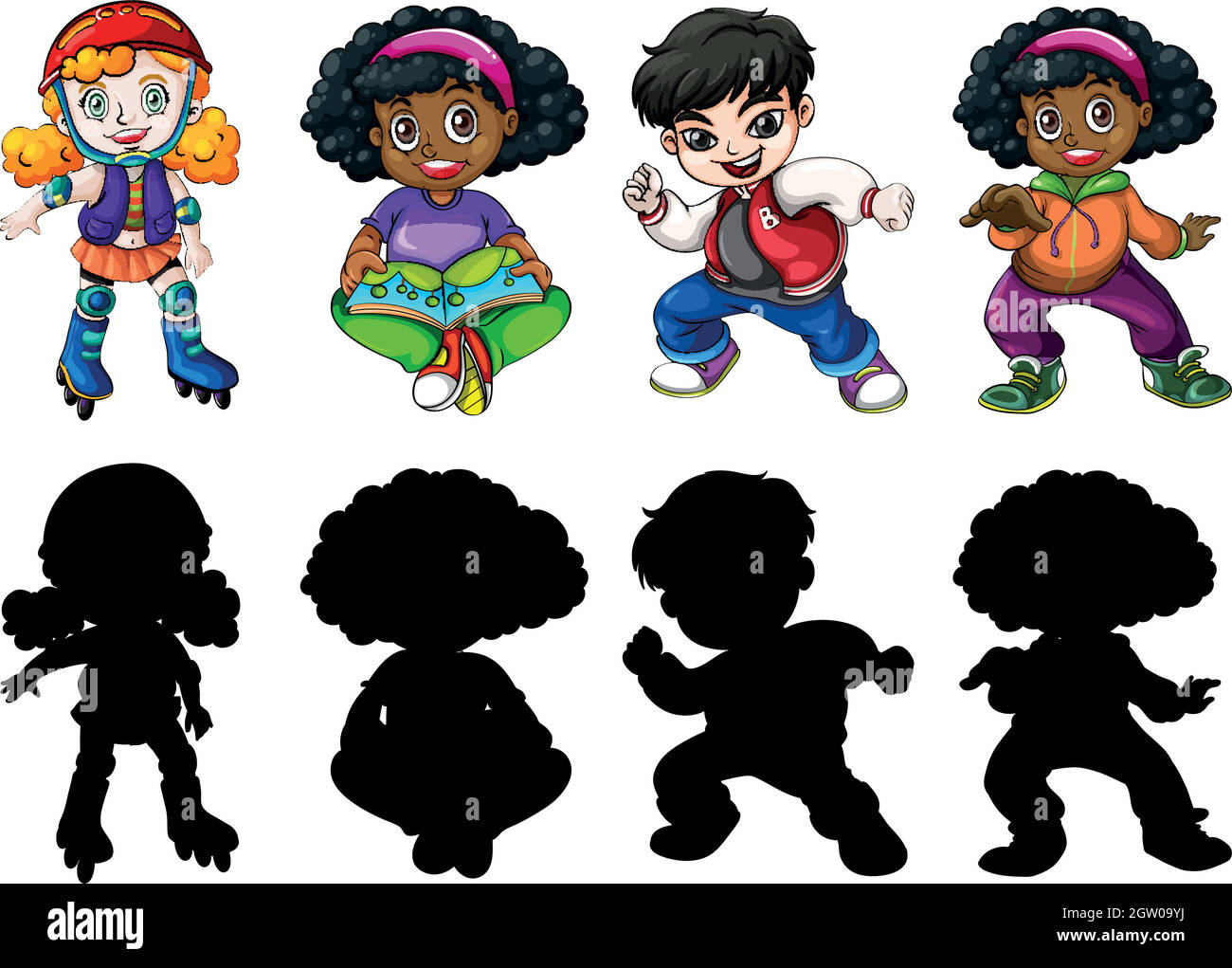 Set different african american Cut Out Stock Images & Pictures - Alamy