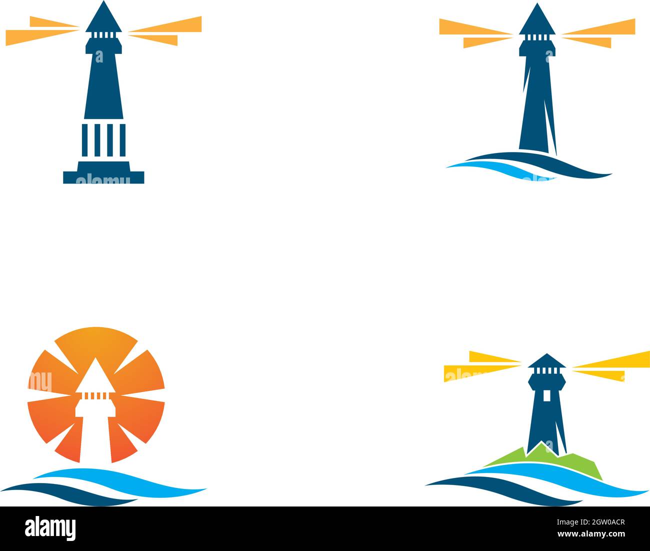Light house logo template Cut Out Stock Images & Pictures - Alamy