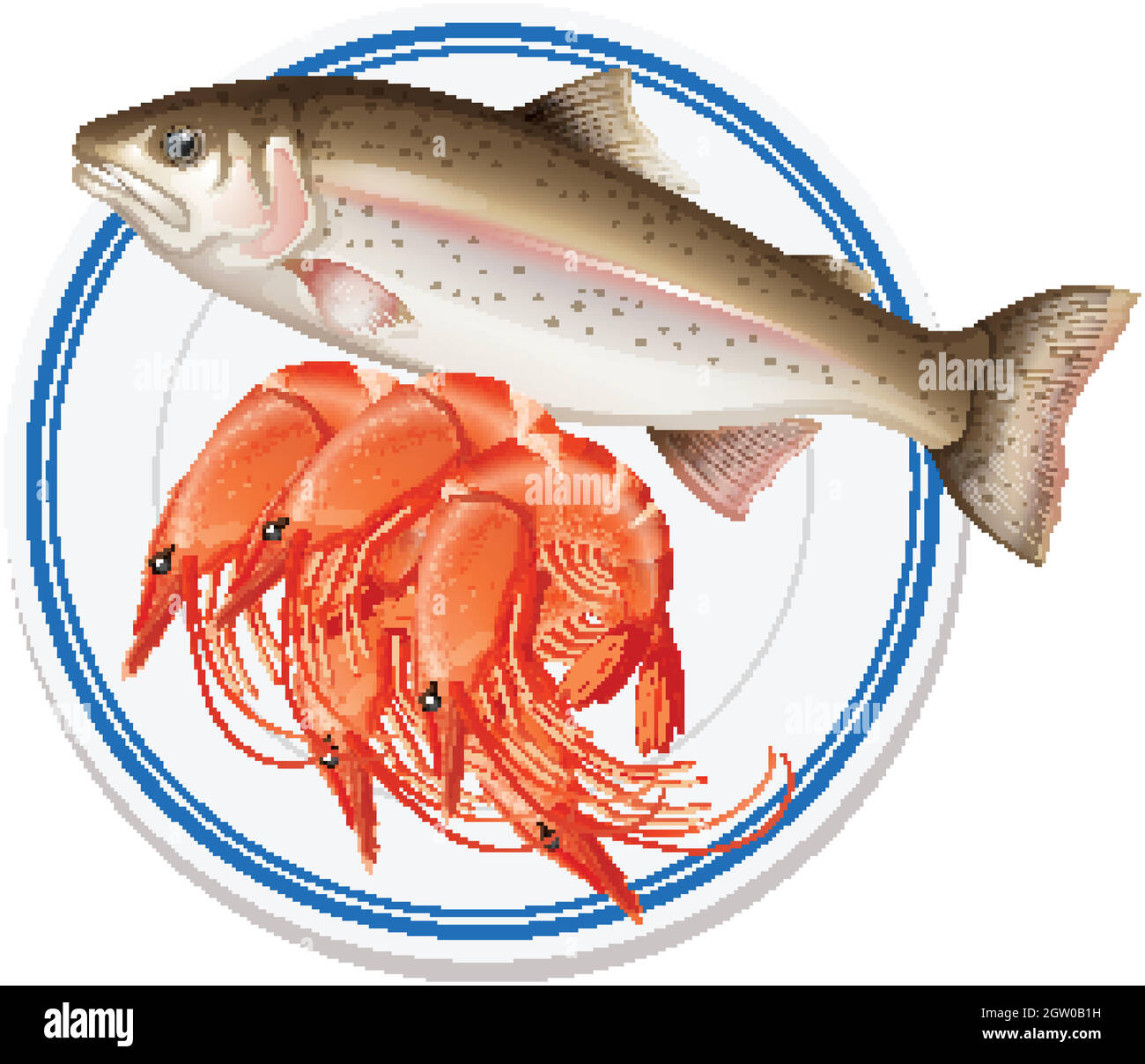 Aerial view of food on plate Stock Vector Image & Art - Alamy