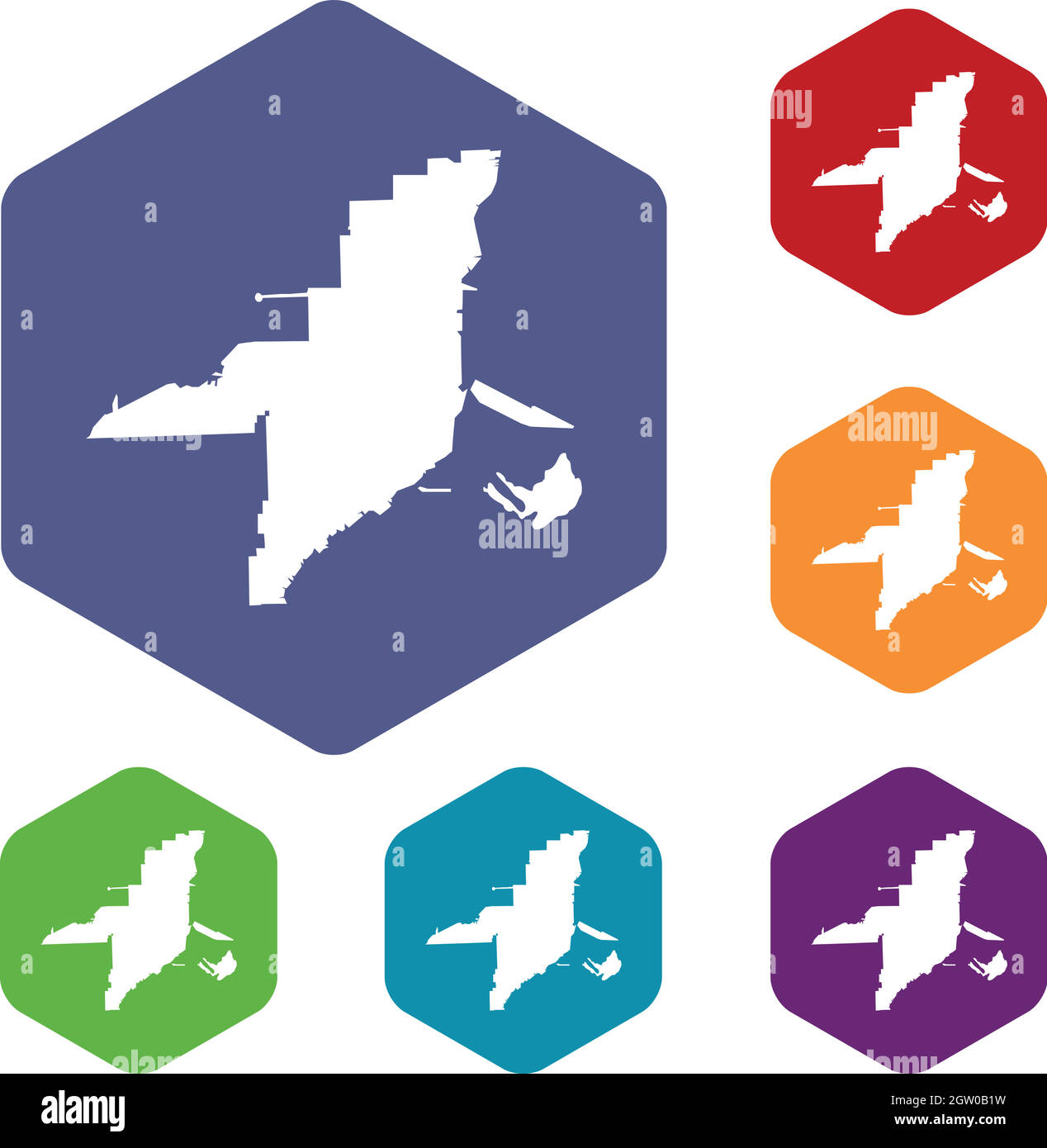 Florida map icons set Stock Vector Image & Art - Alamy