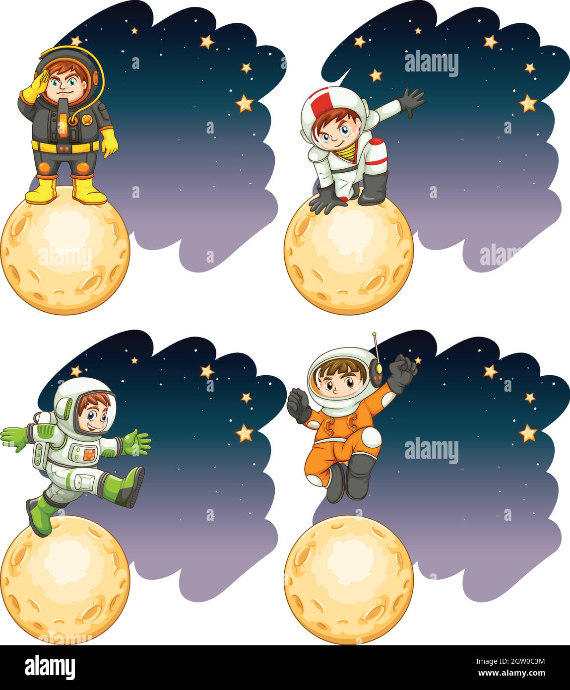 Astronaut on the moon drawing hi-res stock photography and images - Alamy