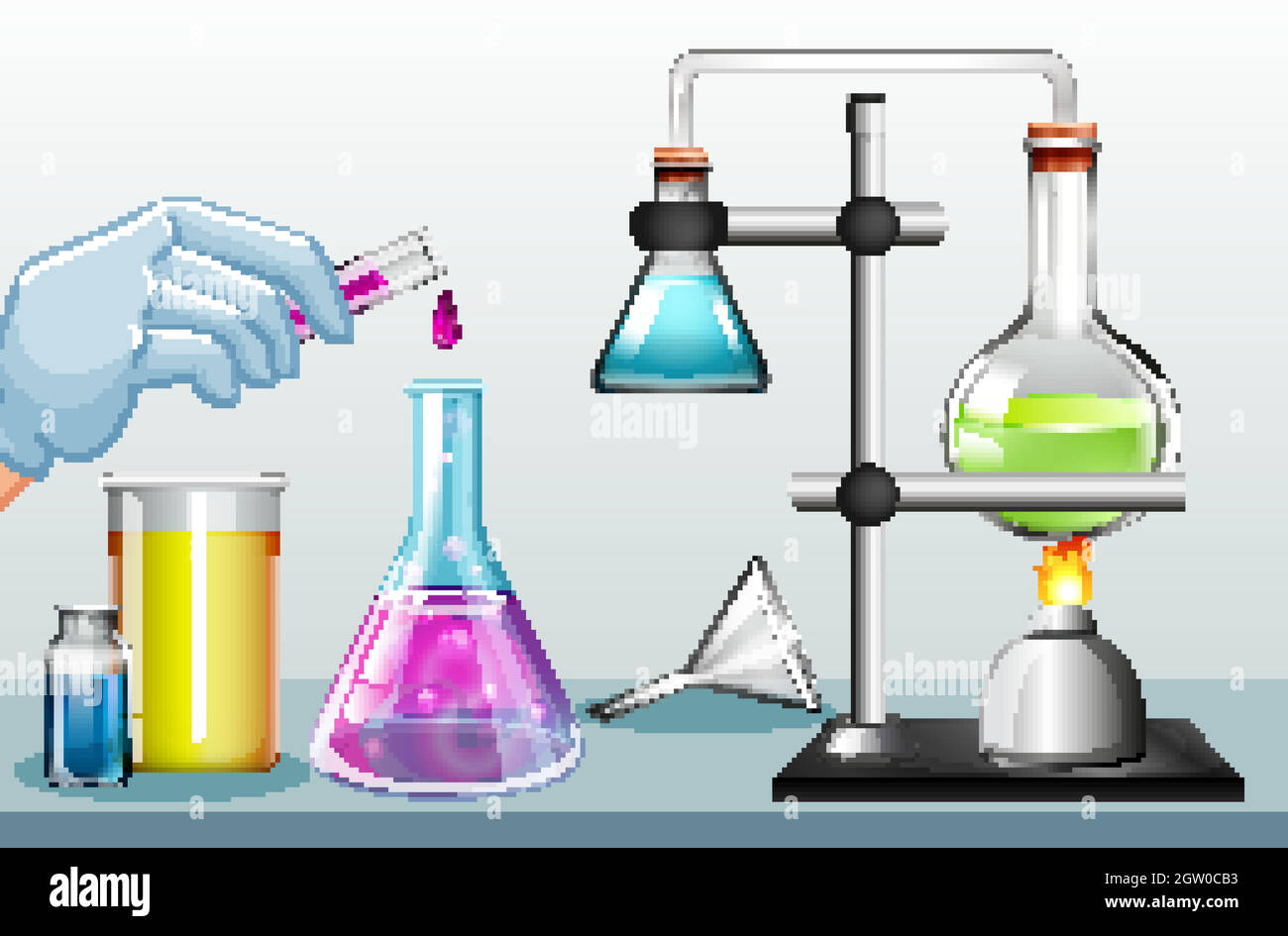 Science equipments on white background Stock Vector Image & Art - Alamy