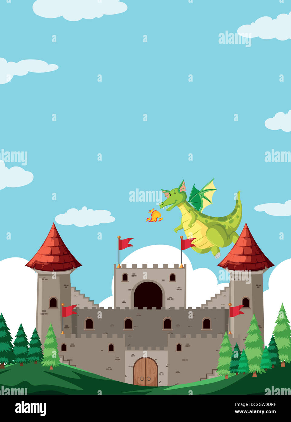 Fire breathing dragon medieval Stock Vector Images - Alamy