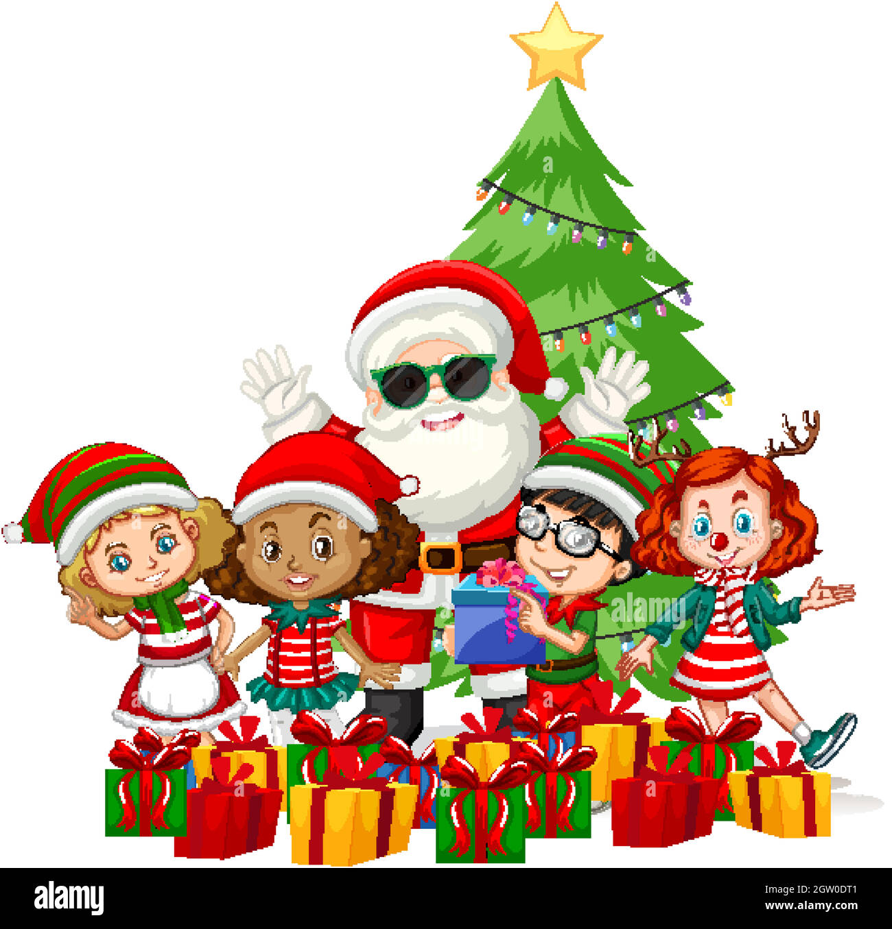 Santa Claus With Children Clip Art
