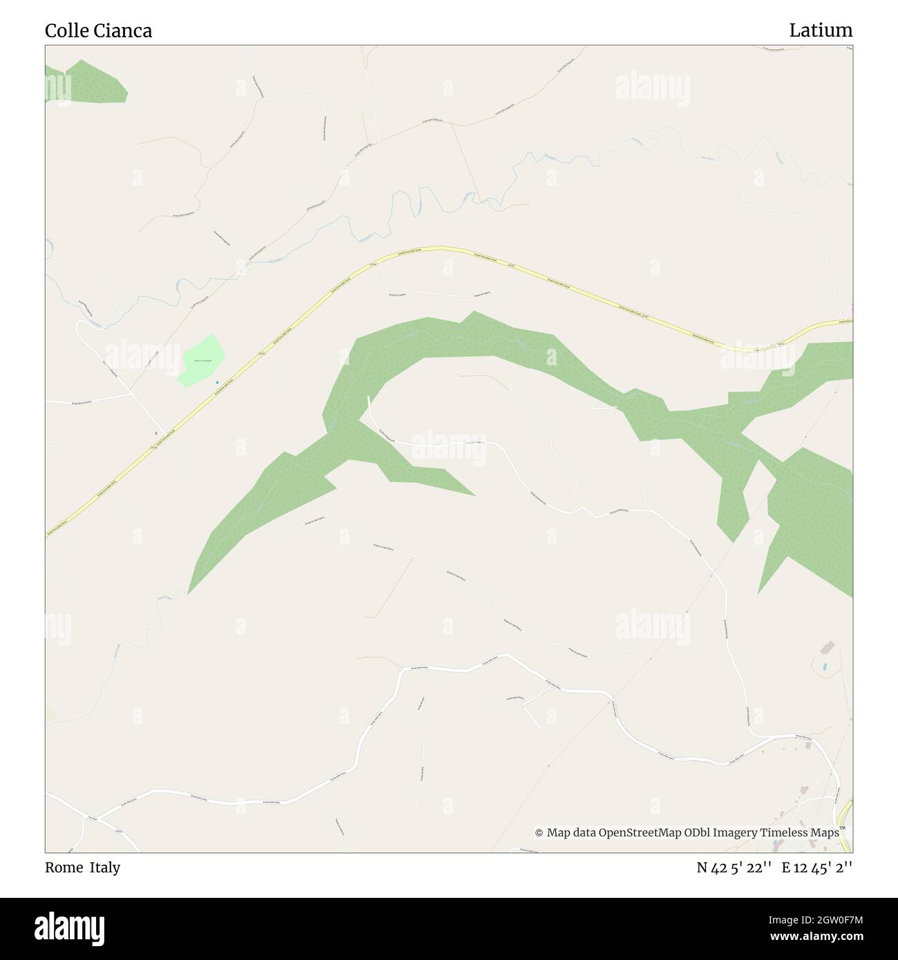 Colle Cianca, Rome, Italy, Latium, N 42 5' 22'', E 12 45' 2'', map ...