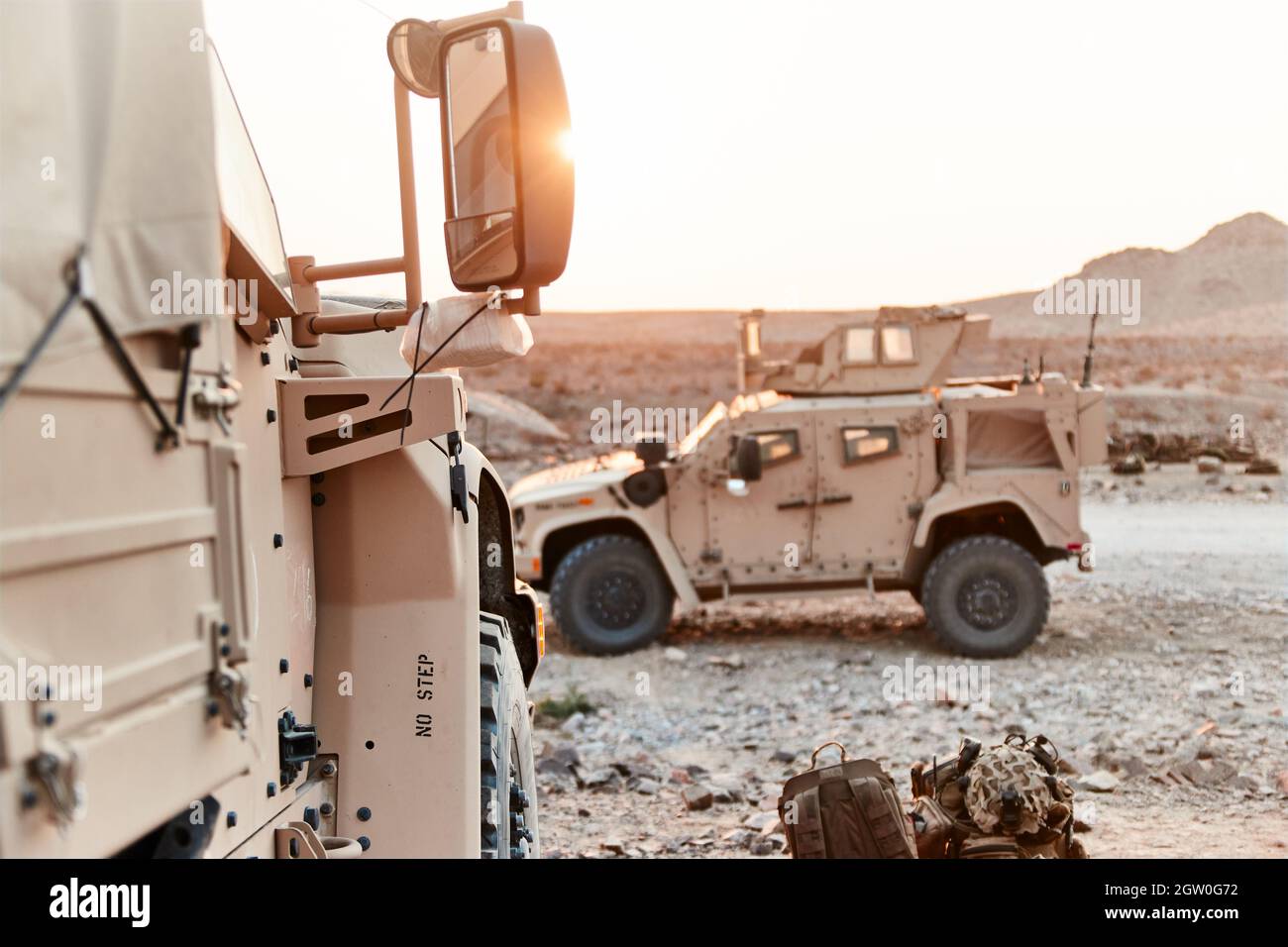 U.S. Marine Corps Joint Light Tactical Vehicles are staged at Range ...