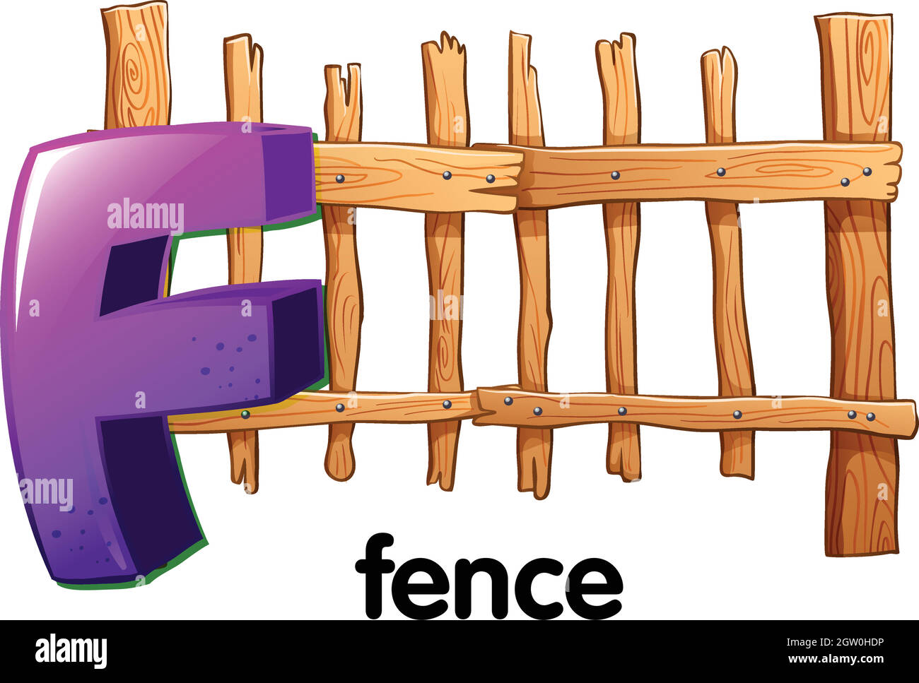 A letter F with a fence Stock Vector Image & Art - Alamy