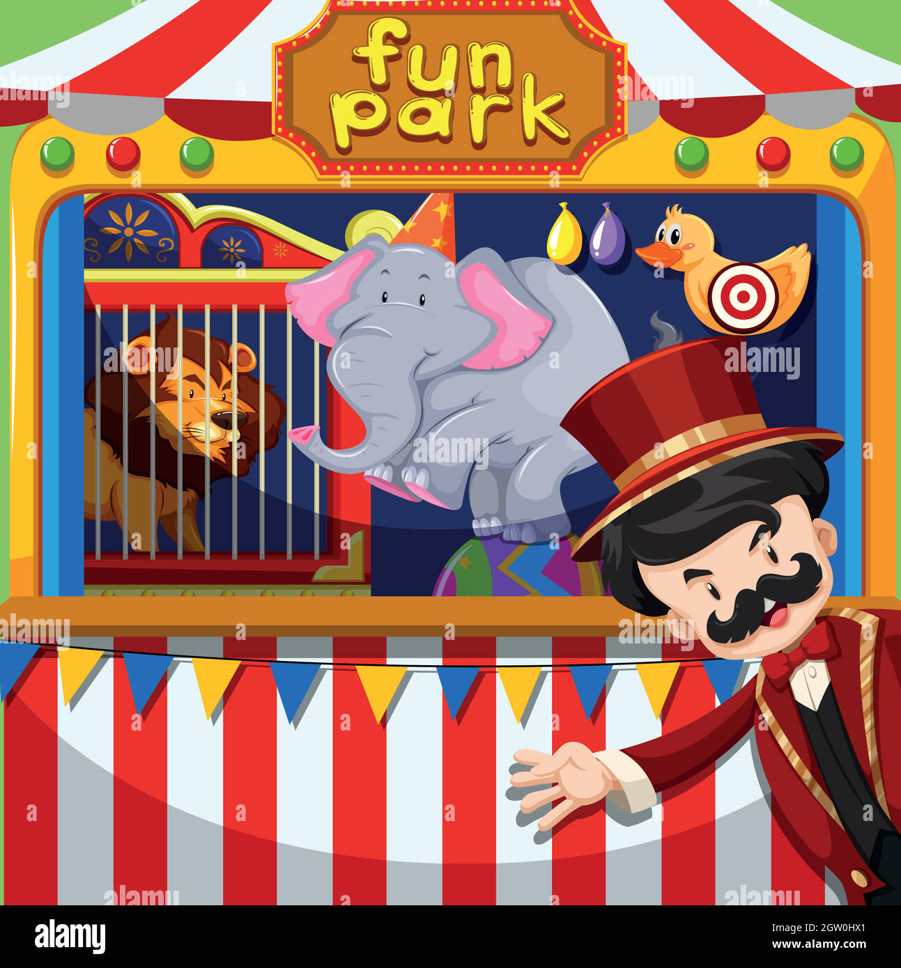 MC and animal show at the circus Stock Vector Image & Art - Alamy