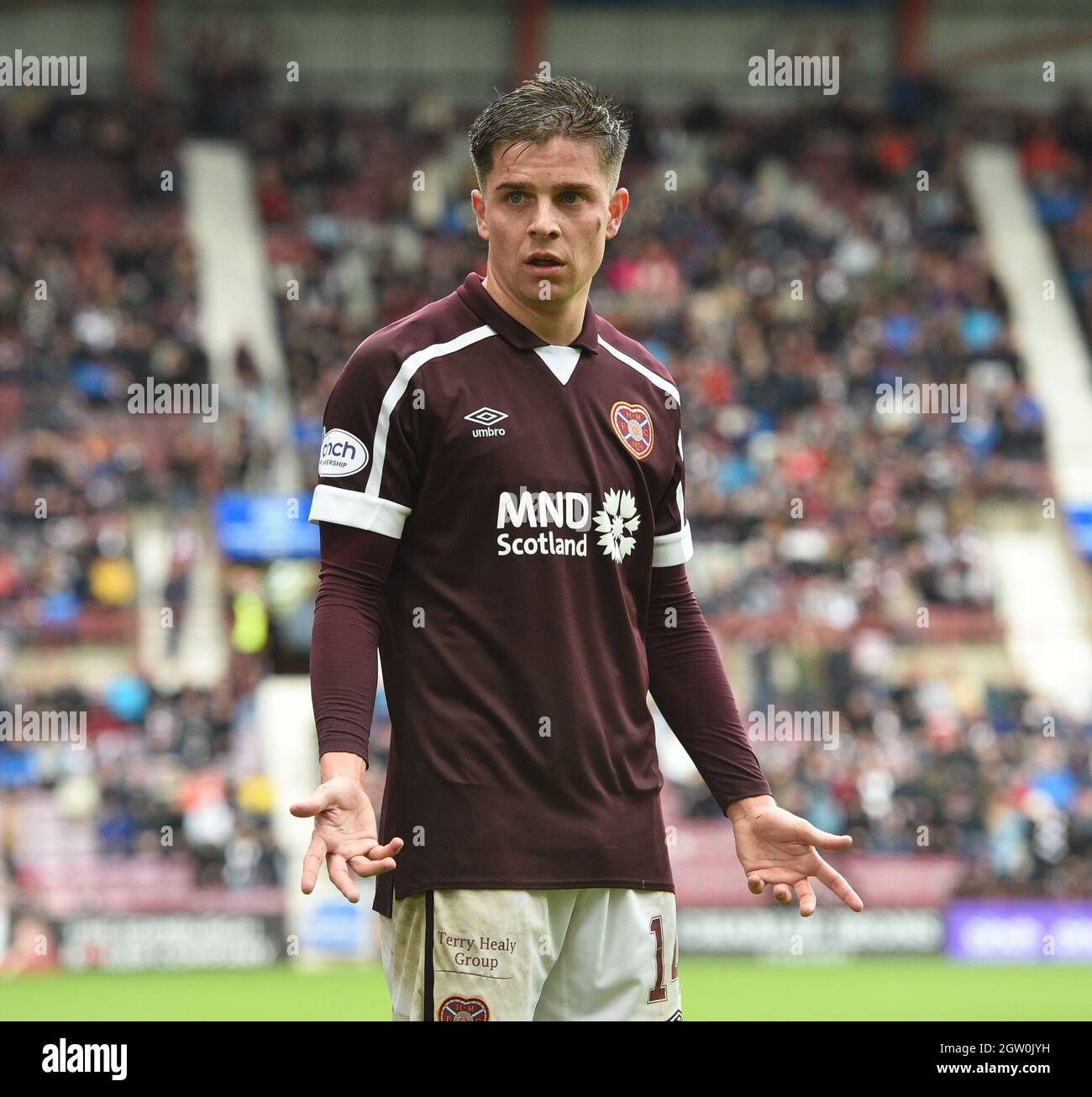 Tynecastle Park .Edinburgh.Scotland, UK. 2nd Oct, 2021. Hearts vs ...