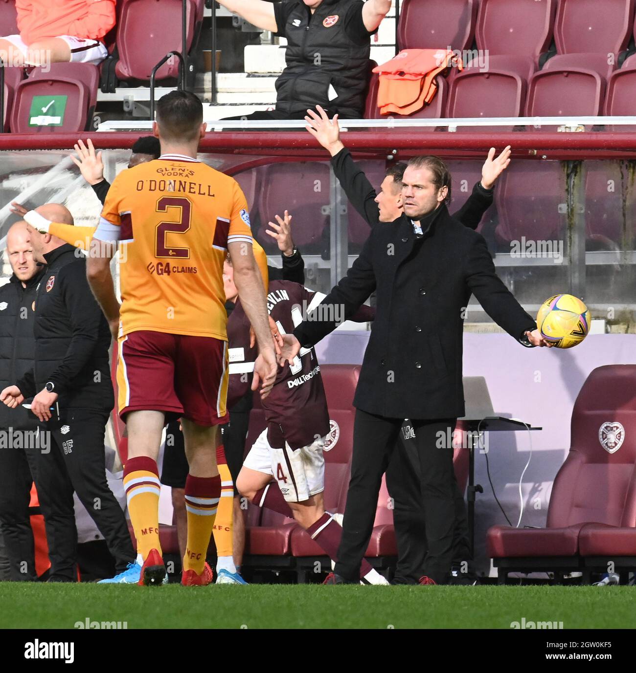 Tynecastle Park .Edinburgh.Scotland, UK. 2nd Oct, 2021. Hearts vs ...
