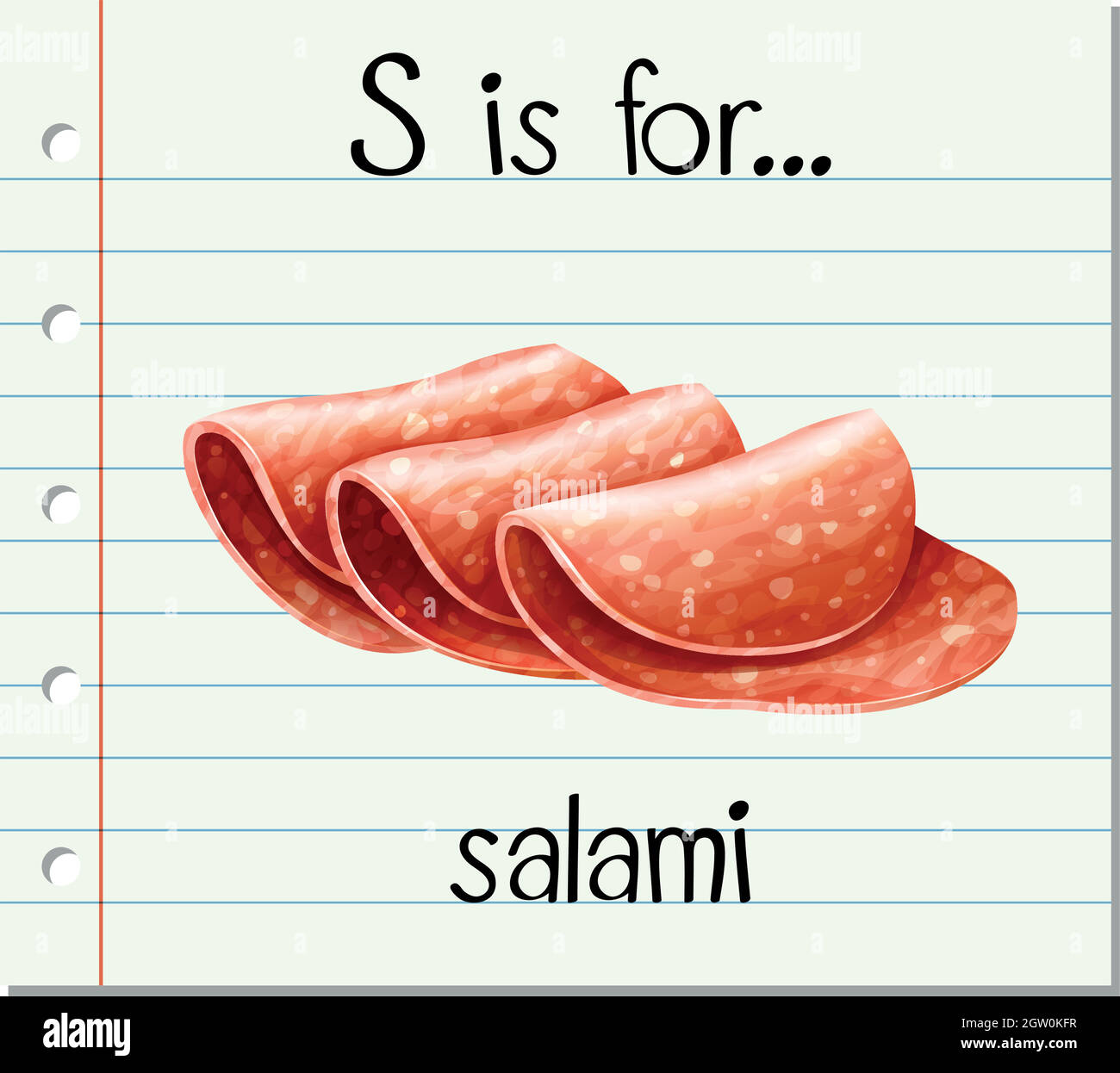Flashcard letter S is for salami Stock Vector Image & Art - Alamy