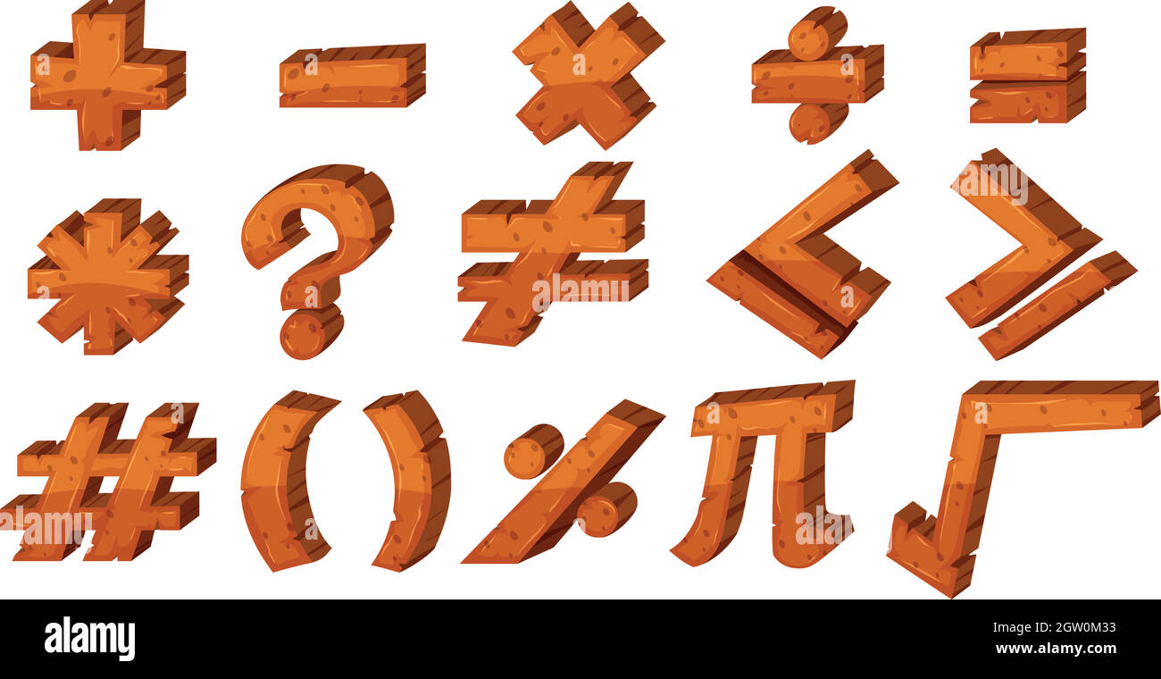 Font Design For Different Math Signs Stock Vector Image & Art - Alamy
