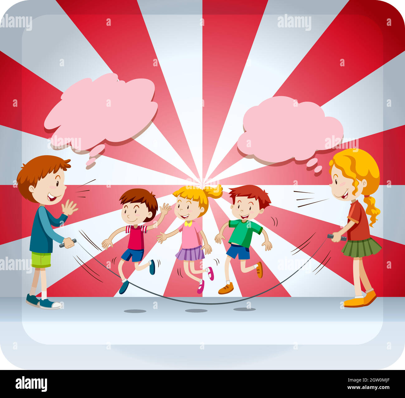 Children jumping rope together Stock Vector Image & Art - Alamy