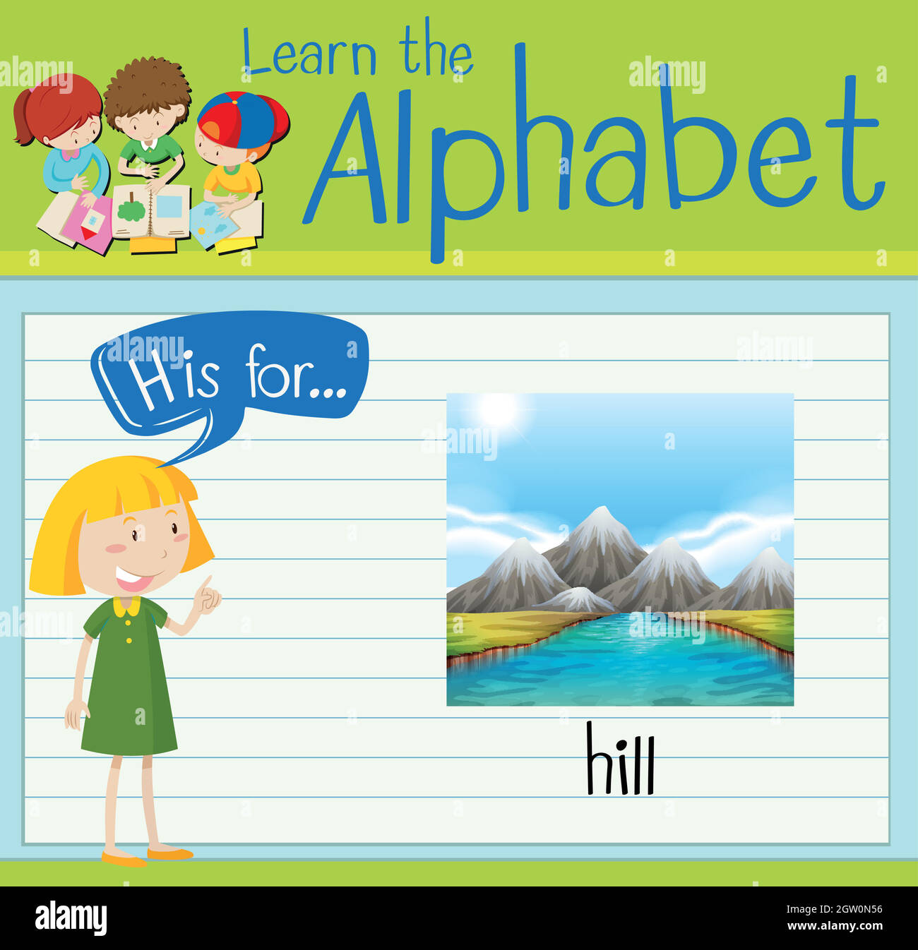 Flashcard letter H is for hill Stock Vector Image & Art - Alamy