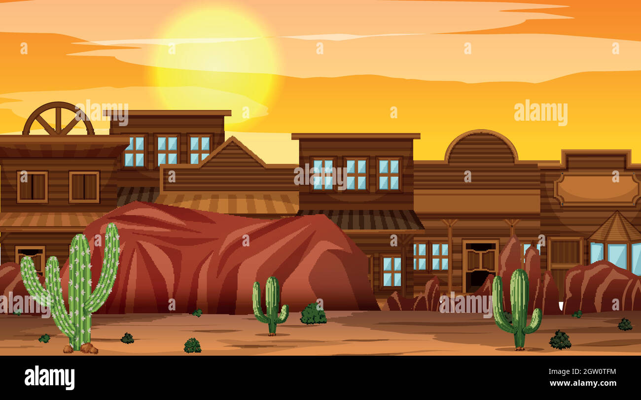 Western desert themed scene in nature Stock Vector Image & Art - Alamy