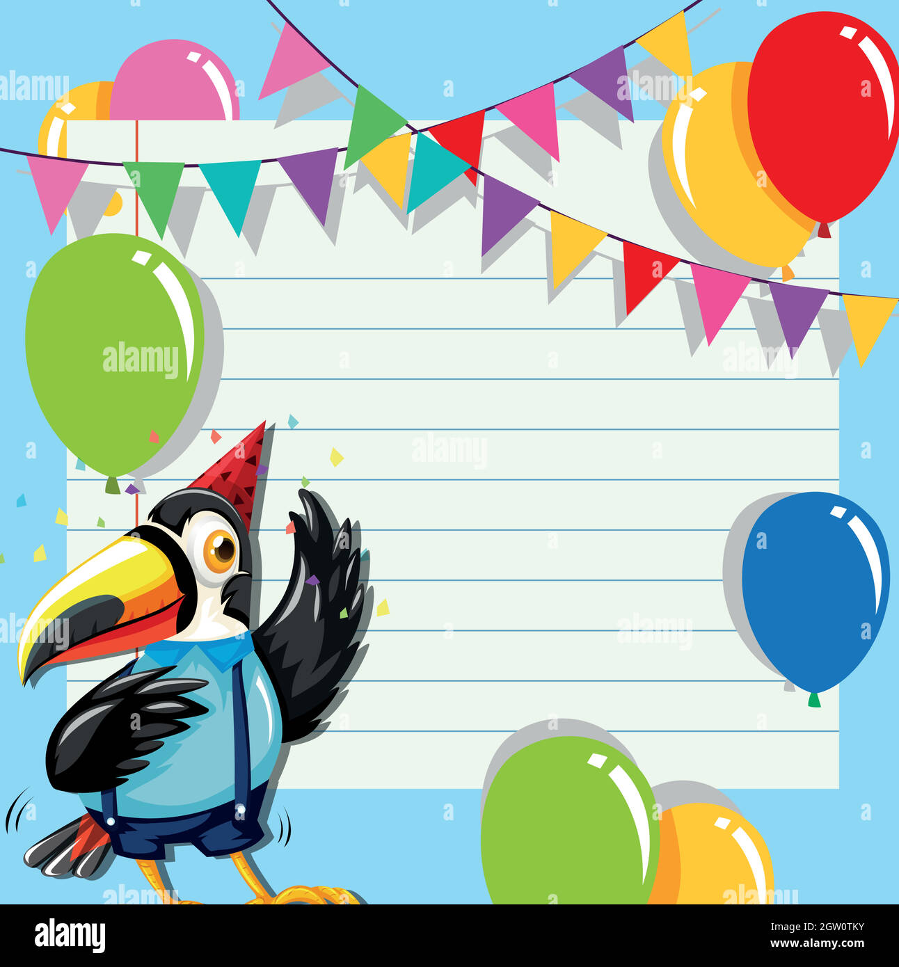Toucan on birthday template Stock Vector Image & Art - Alamy
