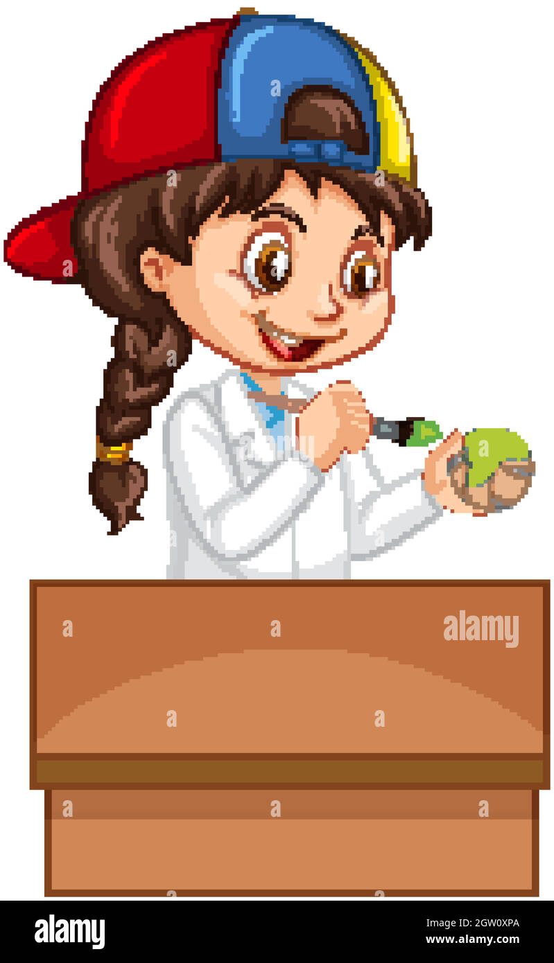 Girl painting paper ball green Stock Vector Image & Art - Alamy