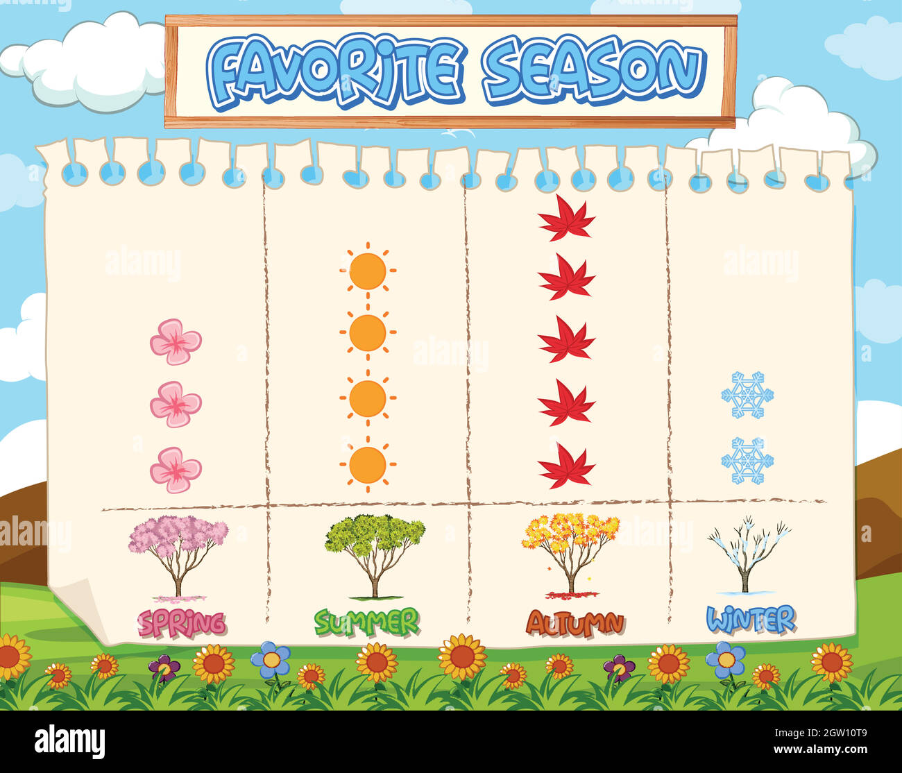 Count favorite season worksheet Stock Vector Image & Art - Alamy