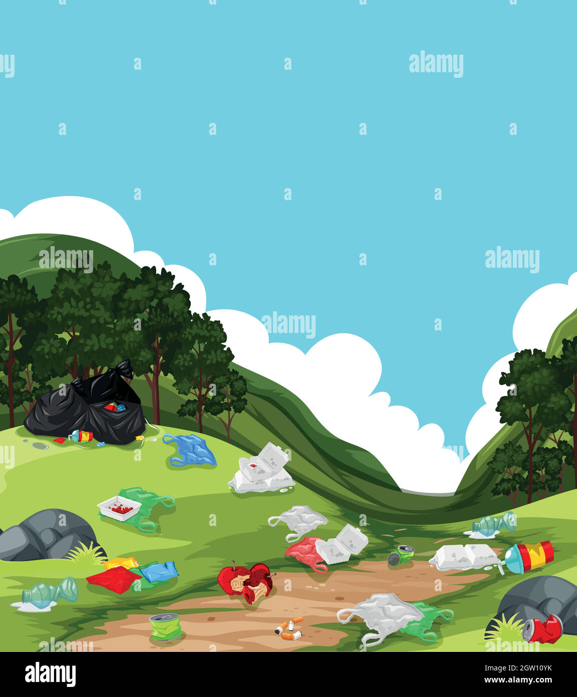 Littering in nature Stock Vector Images - Alamy