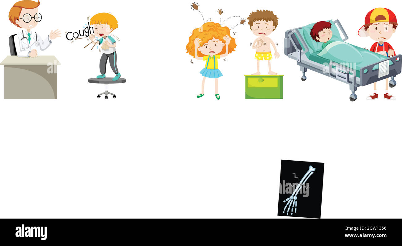 Doctor giving treatment to sick boy Stock Vector Image & Art - Alamy