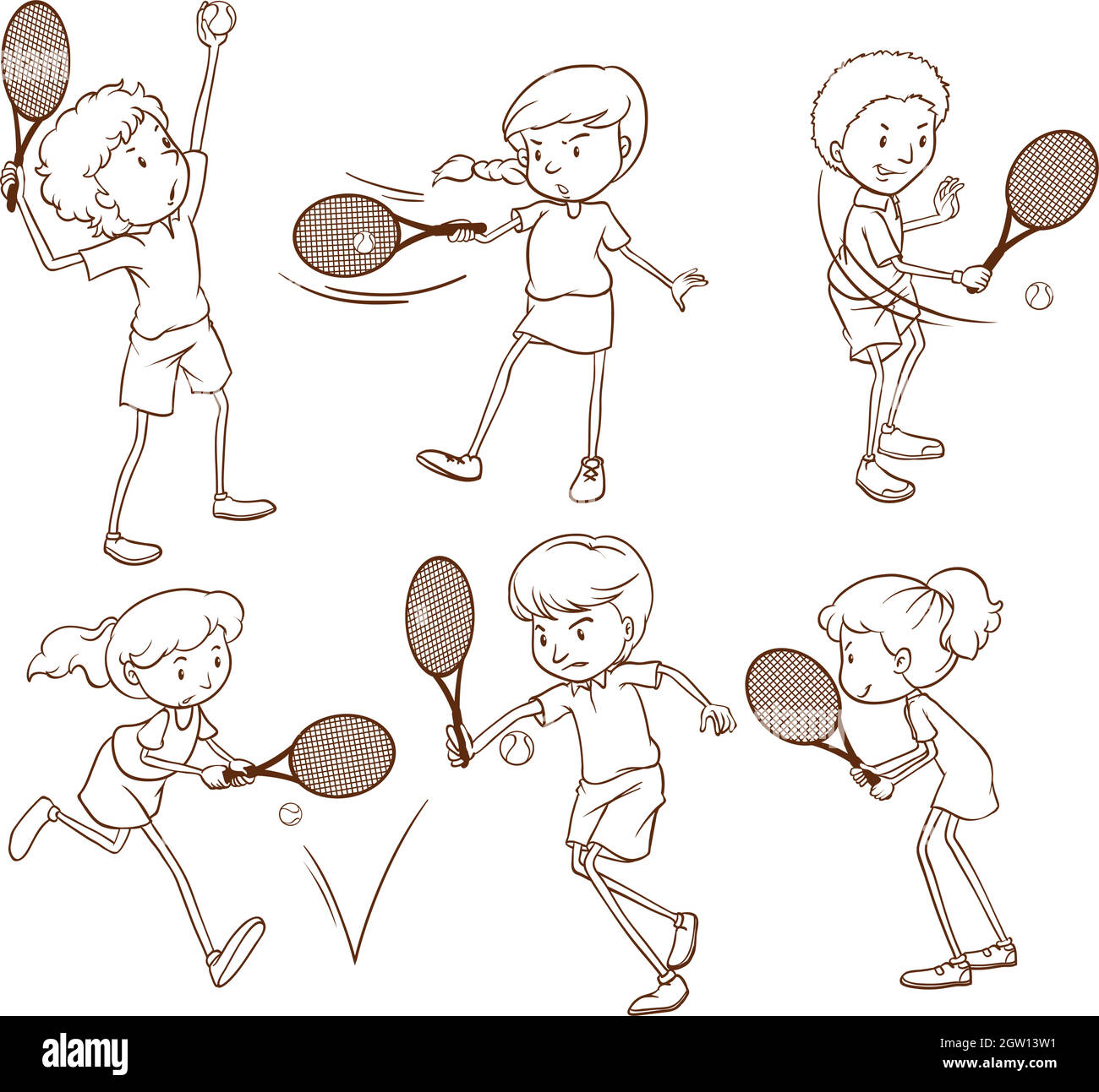 Sketches of people playing tennis Stock Vector Image & Art - Alamy