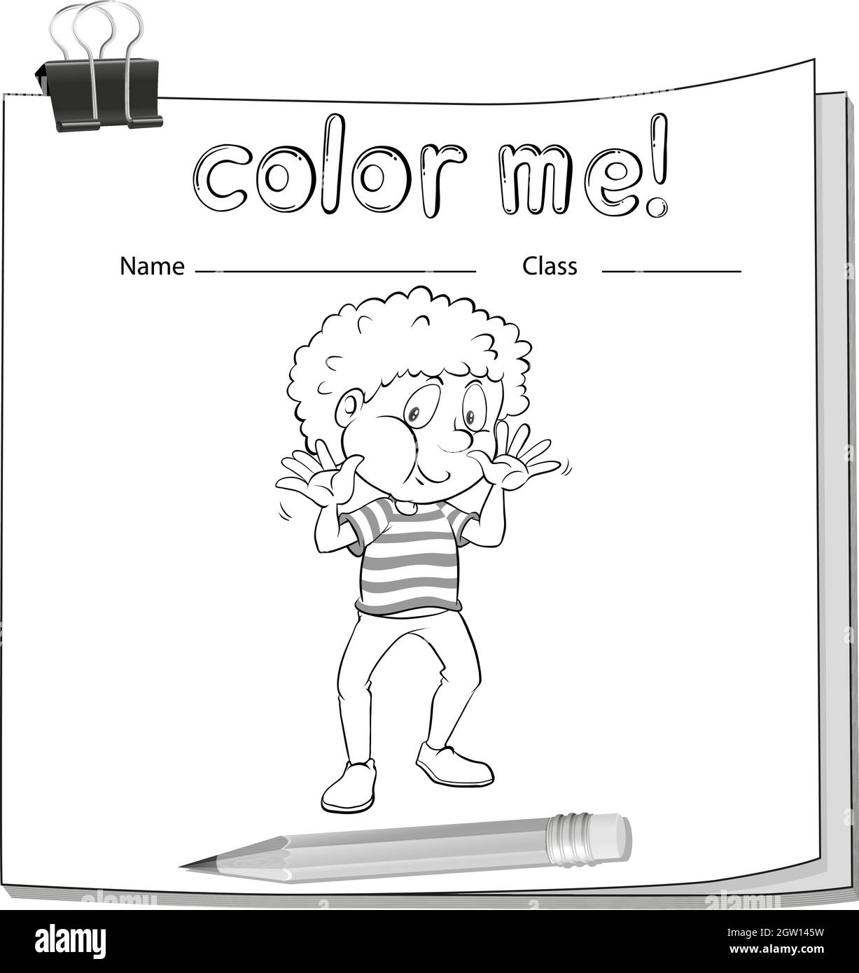 A worksheet with a young boy Stock Vector Image & Art - Alamy