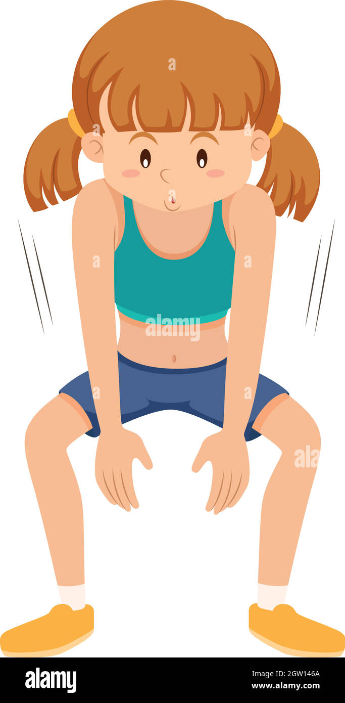 A young girl exercise Stock Vector Image & Art - Alamy