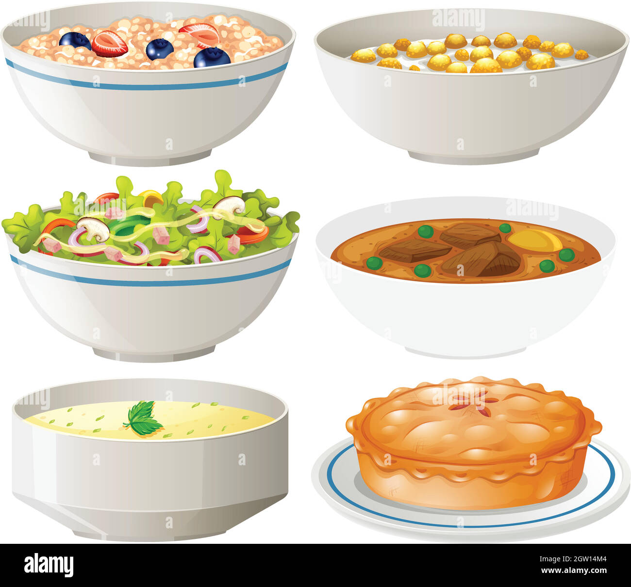 Set of different dishes Stock Vector Image & Art - Alamy