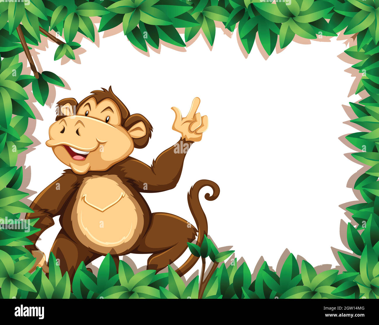 Monkey in nature frame Stock Vector Image & Art - Alamy