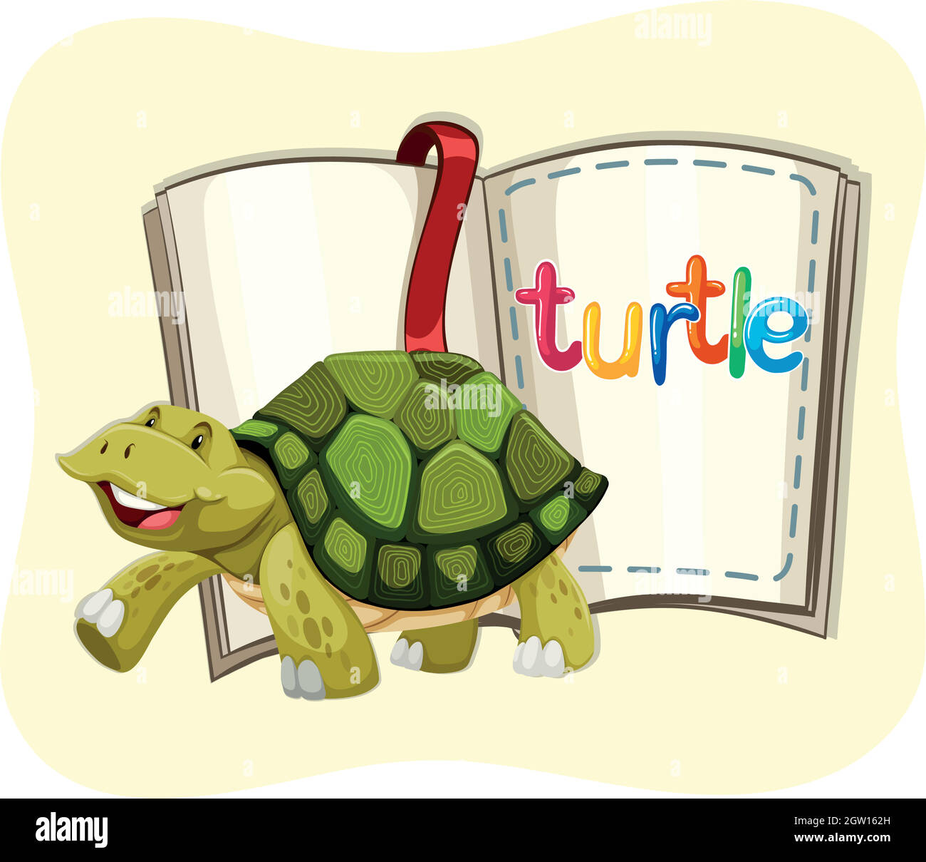 Turtle walking and a book Stock Vector Image & Art - Alamy