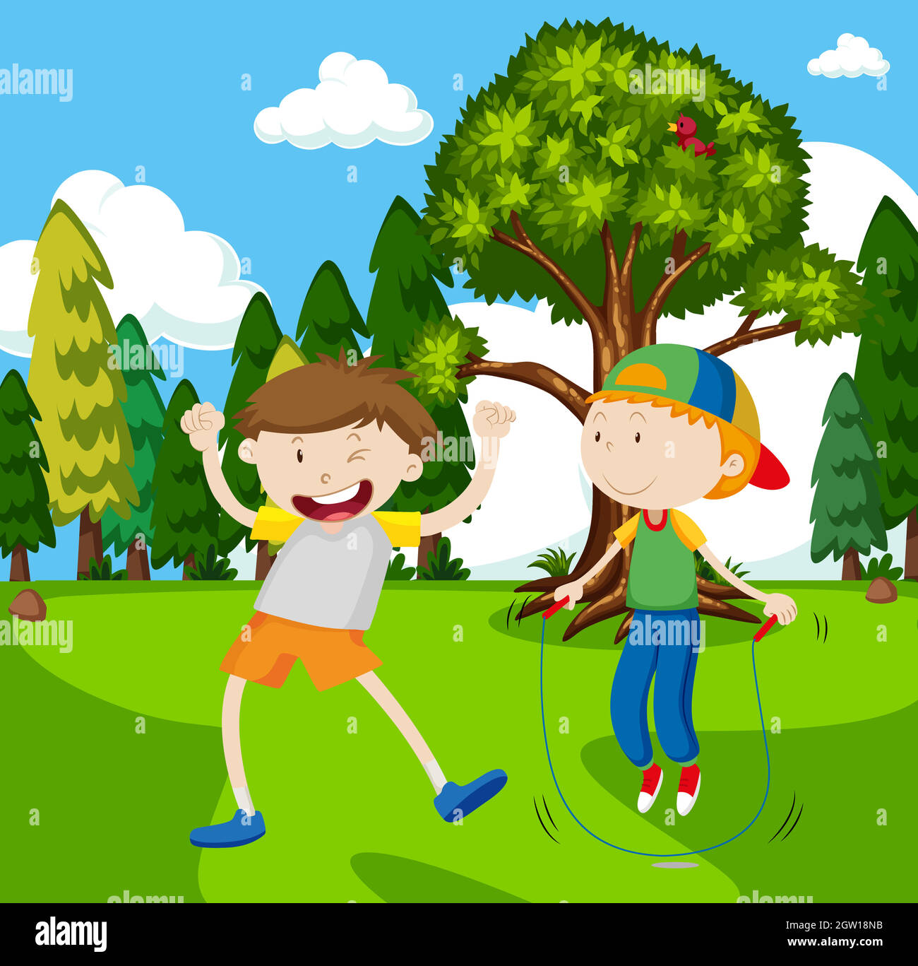 Cartoon Friends Playing