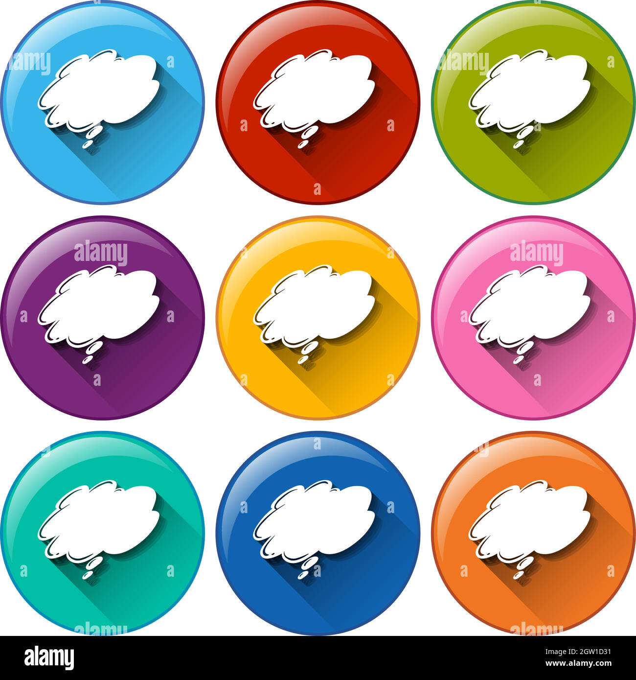 Icons with empty cloud templates Stock Vector Image & Art - Alamy