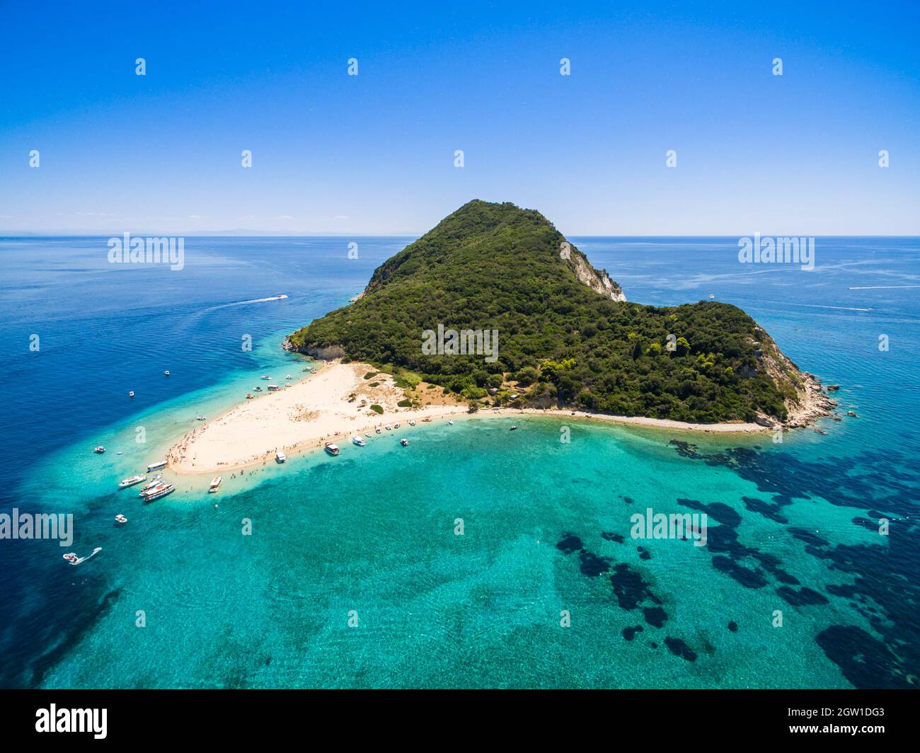 Aerial View Of Harbor At Sea Stock Photo - Alamy