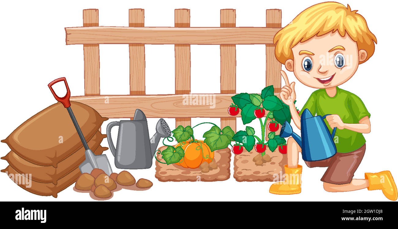 Boys garden fence Stock Vector Images - Alamy