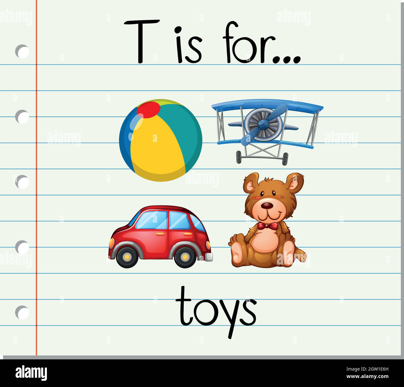 Flashcard letter T is for toys Stock Vector Image & Art - Alamy
