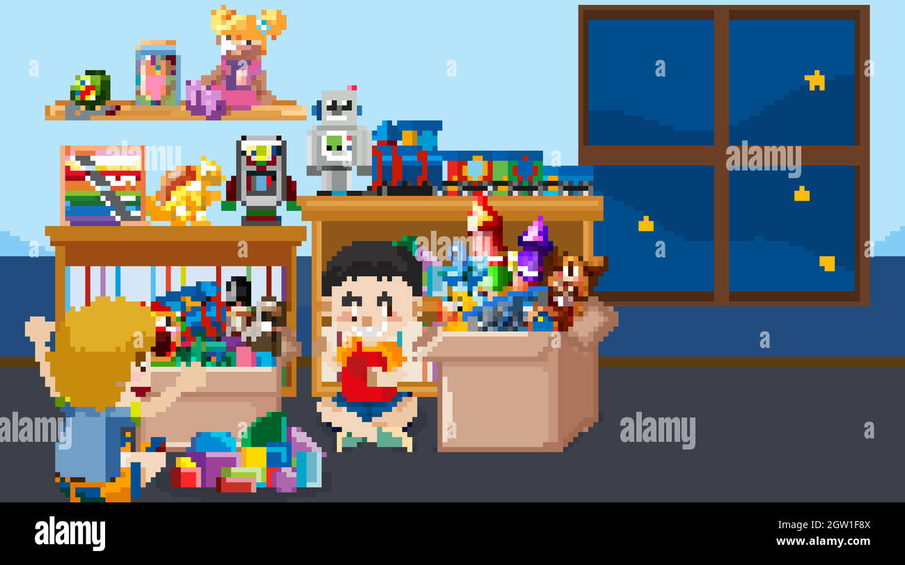 Two kids playing Stock Vector Images - Alamy