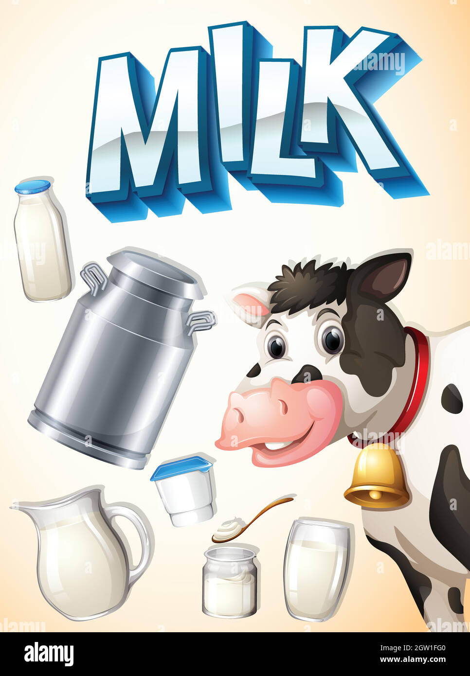 Milk, cow and dairy foods Stock Vector Image & Art - Alamy