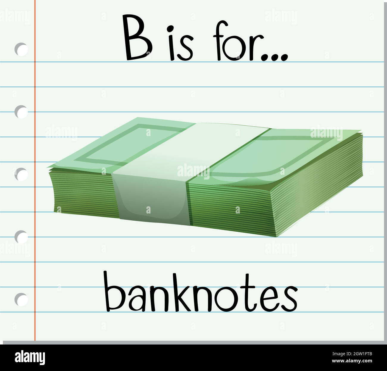 Flashcard letter B is for banknotes Stock Vector Image & Art - Alamy