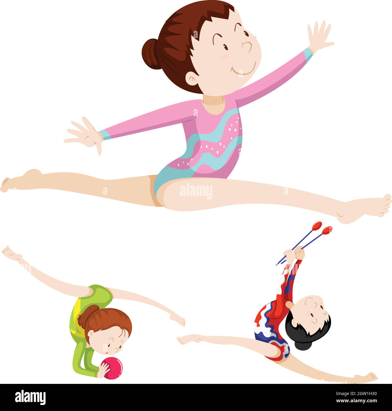 Woman athlete doing floor exercise Stock Vector Image & Art - Alamy